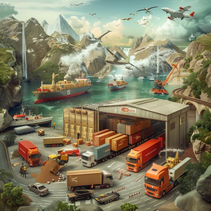 Transportation and the Concept of Logistics Transportation. Trucks ...