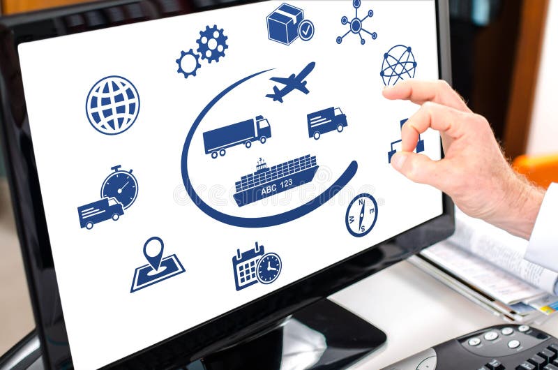 Transportation Concept on a Computer Monitor Stock Photo - Image of ...