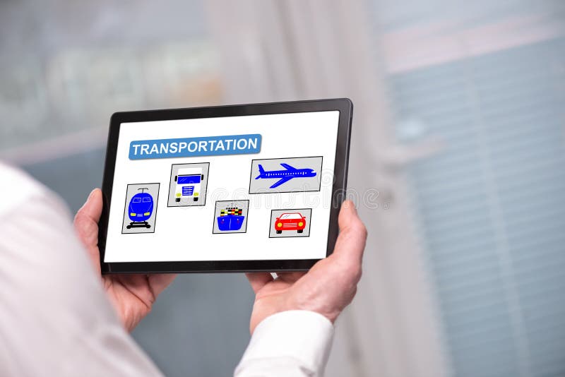 Transportation Concept on a Tablet Stock Photo - Image of concept ...