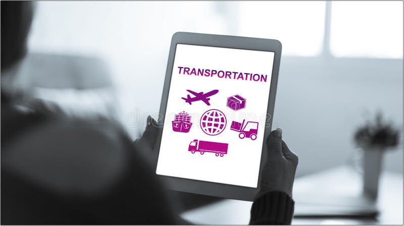 Transportation Concept on a Tablet Stock Photo - Image of application ...