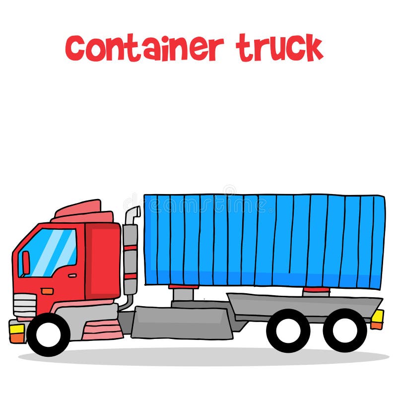 Transportation of Container Truck Cartoon Stock Vector - Illustration ...