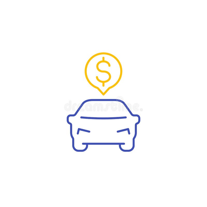 Transportation Costs, Line Icon on White Stock Vector - Illustration of ...