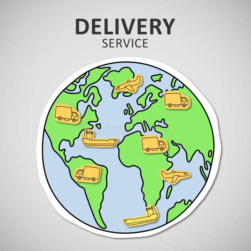 Types of delivery stock vector. Illustration of shipping - 100646257