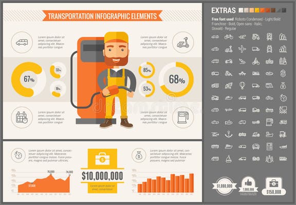 Transportation Flat Design Infographic Template Stock Vector ...