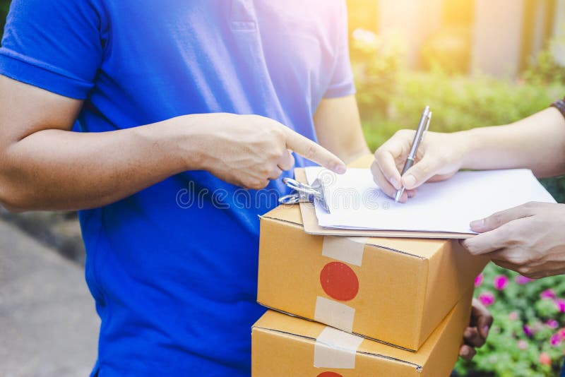 Transportation of Goods Packaging, Online Shopping Concept Stock Image ...