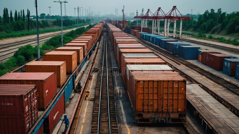 Transportation of Goods by Rail Stock Image - Image of transport, trade ...
