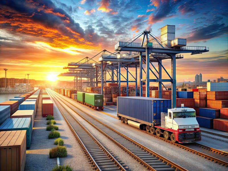 Transportation of Goods by Rail Stock Photo - Image of wagon ...