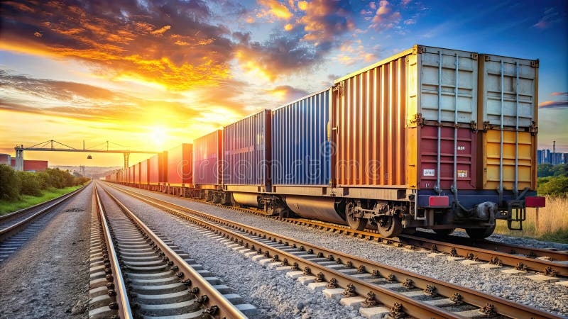 Transportation of Goods by Rail Stock Photo - Image of distribution ...