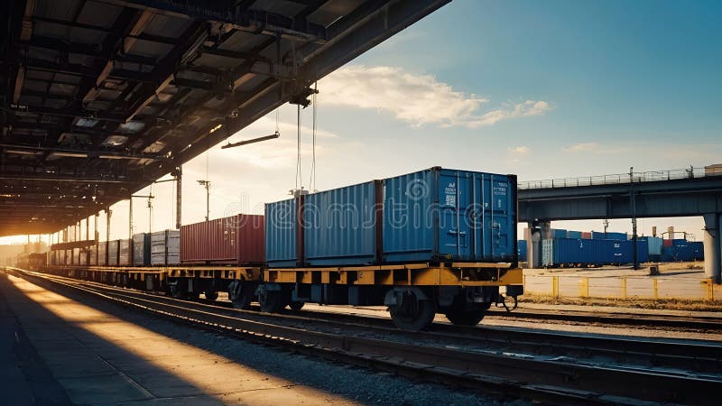 Transportation of Goods by Rail Stock Image - Image of train, traffic ...