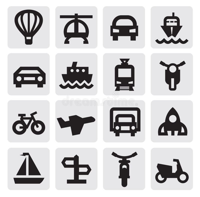Transportation icon set stock vector. Illustration of symbol - 116794890