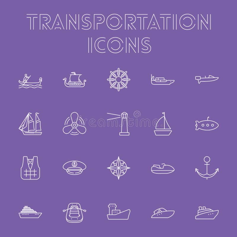 Transportation icon set stock vector. Illustration of symbol - 116794890
