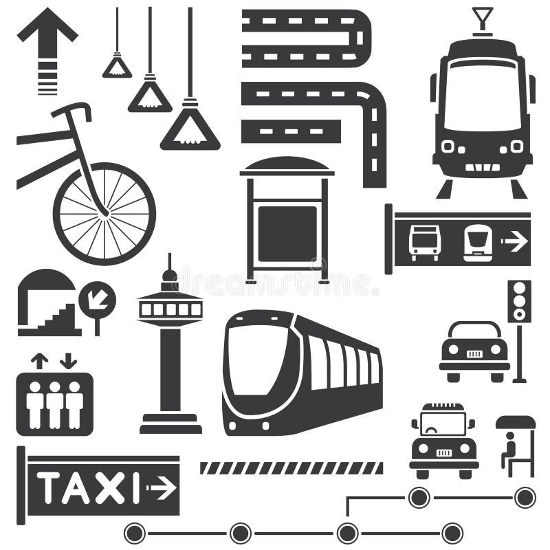 Transportation icons stock illustration. Illustration of sign - 36839275