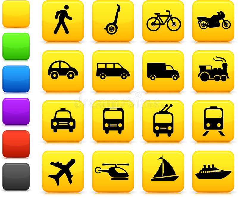 Transportation Icons Design Elements Stock Illustration - Illustration ...
