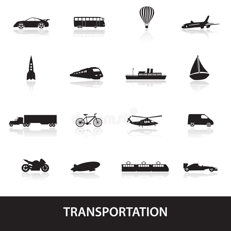 Set of Simple Transportation Icons Stock Vector - Illustration of ...