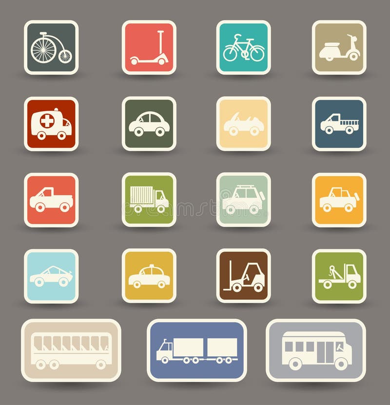 Transportation icons stock vector. Illustration of transportation ...
