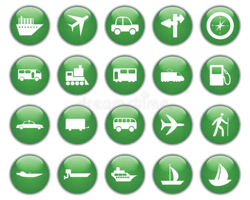 Transportation icons set stock vector. Illustration of button - 11450282