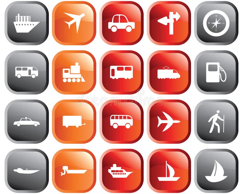 Logistics, Shipping and Transportation Icons Stock Vector ...