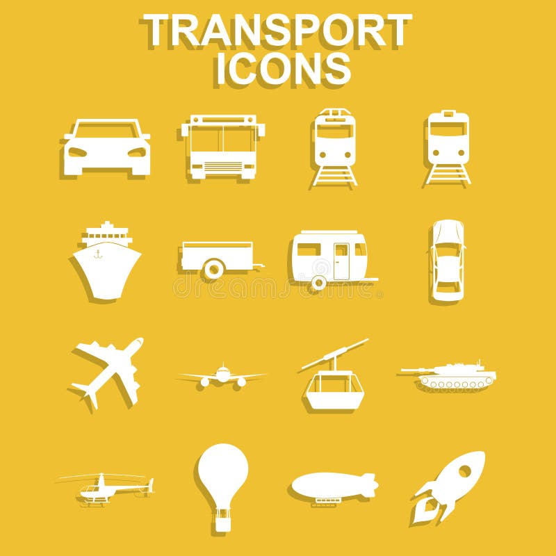 Transportation Icons. Vector Stock Vector - Illustration of cabriolet ...