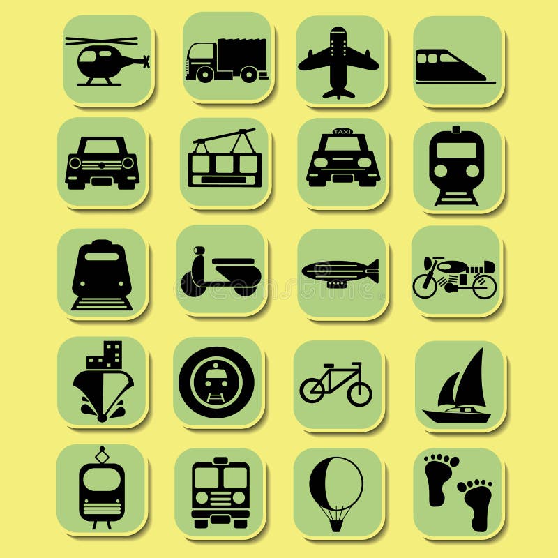 Transportation icons stock illustration. Illustration of icons - 41971215