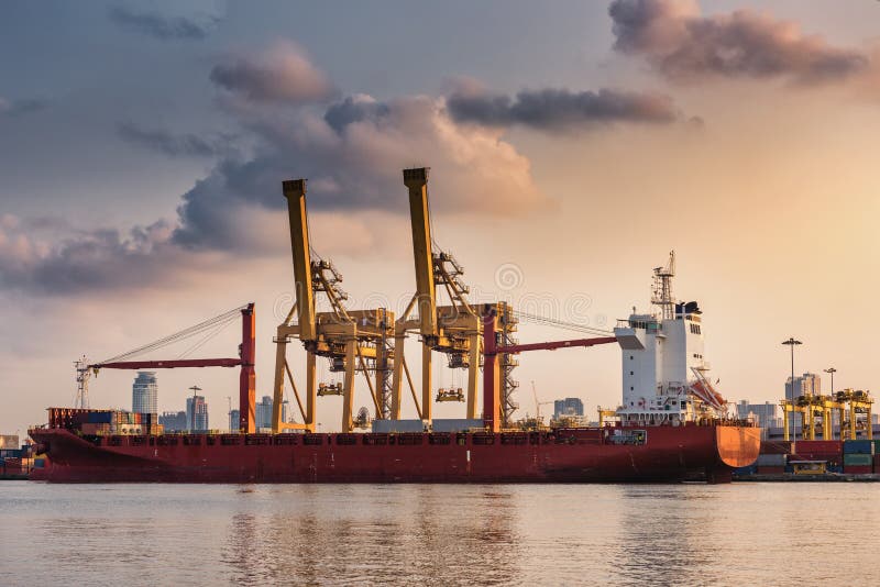 Transportation Industry and Shipping Logistics Loading Dock Port ...