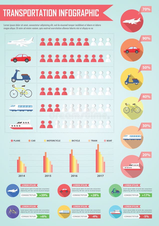 Transportation Infographic Elements. Stock Vector - Illustration of ...