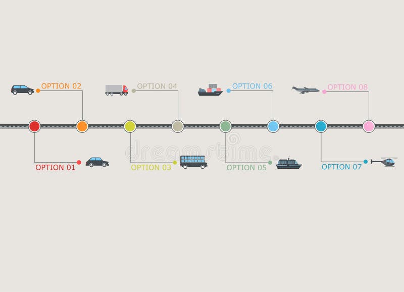 Transportation Infographic Timeline with Stepwise Numbered Structure ...