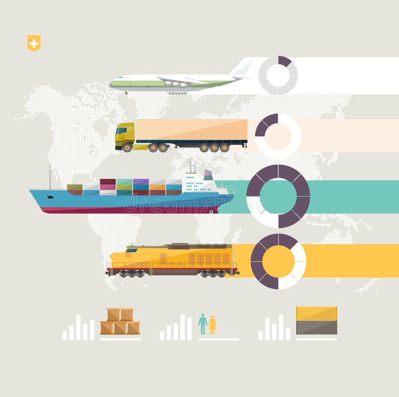 Transportation Infographics. Flat Design Stock Vector - Illustration of ...