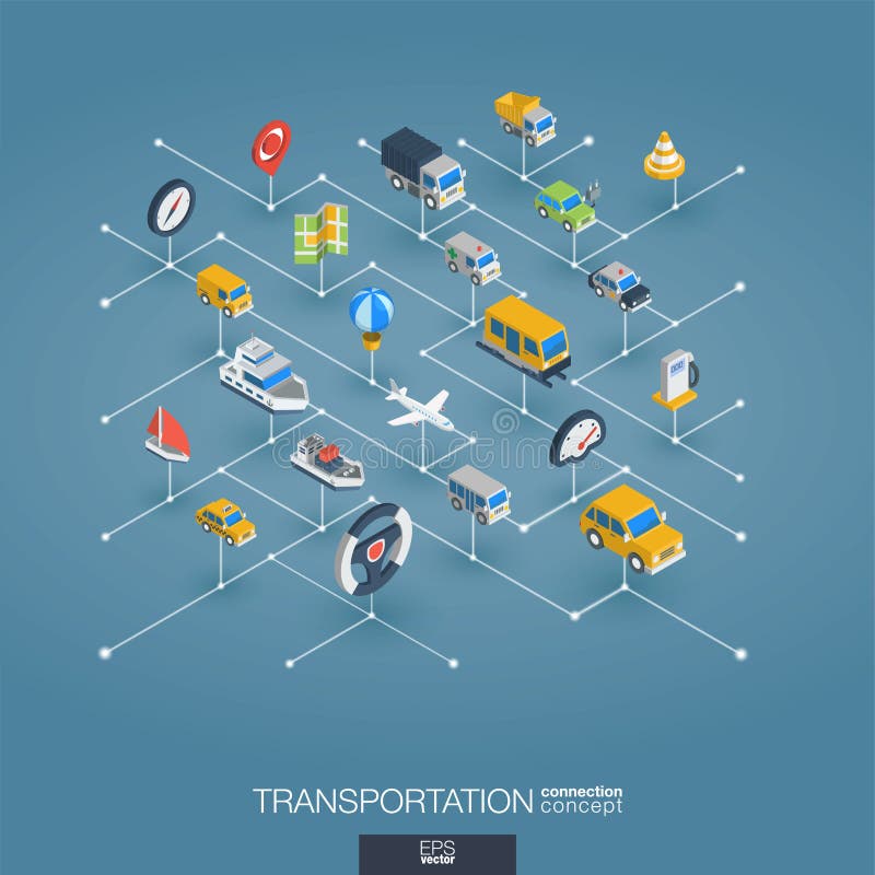 Transportation Integrated 3d Web Icons. Digital Network Isometric ...