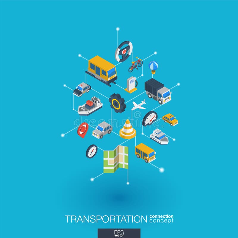 Transportation Integrated 3d Web Icons. Digital Network Isometric ...