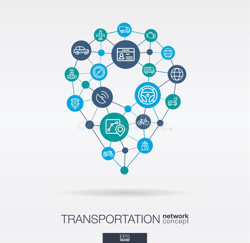 Transportation Integrated Thin Line Web Icons in Map Pin Sape, Gps ...