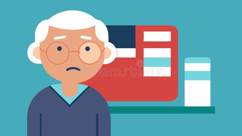 Transportation Issues an Elderly Person Looking at a Bus Schedule with ...