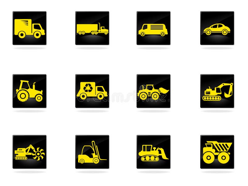 Transportation and Loading Machines Stock Vector - Illustration of ...