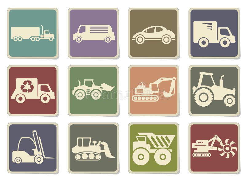 Transportation and Loading Machines Stock Vector - Illustration of ...