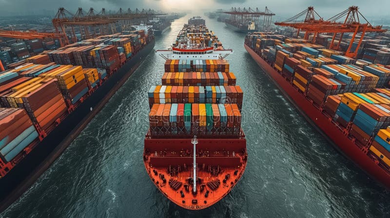 Transportation and Logistic Network Distribution Growth. Container ...