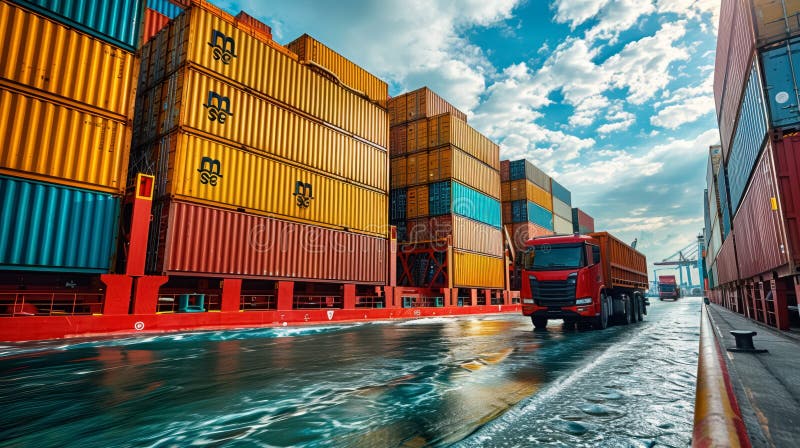 Transportation and Logistic Network Distribution Growth. Container ...