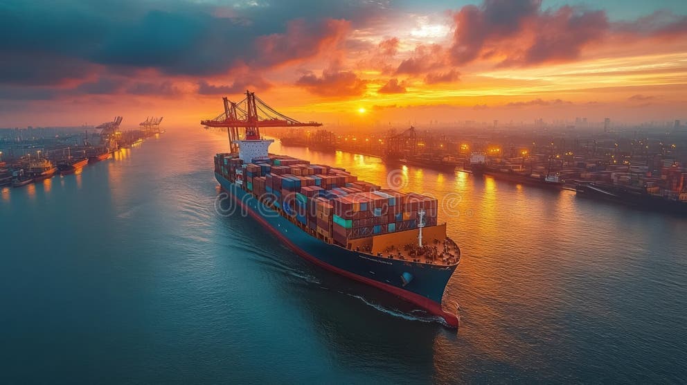 Transportation and Logistic Network Distribution Growth. Container ...