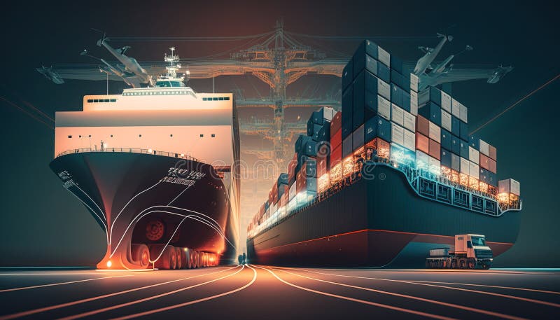 Transportation and Logistic Network Distribution Growth. Container ...