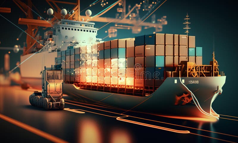 Transportation and Logistic Network Distribution Growth. Container ...