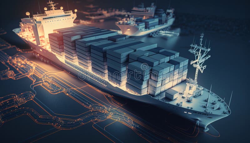 Transportation and Logistic Network Distribution Growth. Container ...
