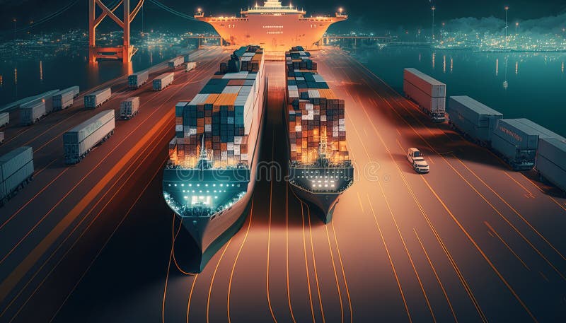 Transportation and Logistic Network Distribution Growth. Container ...