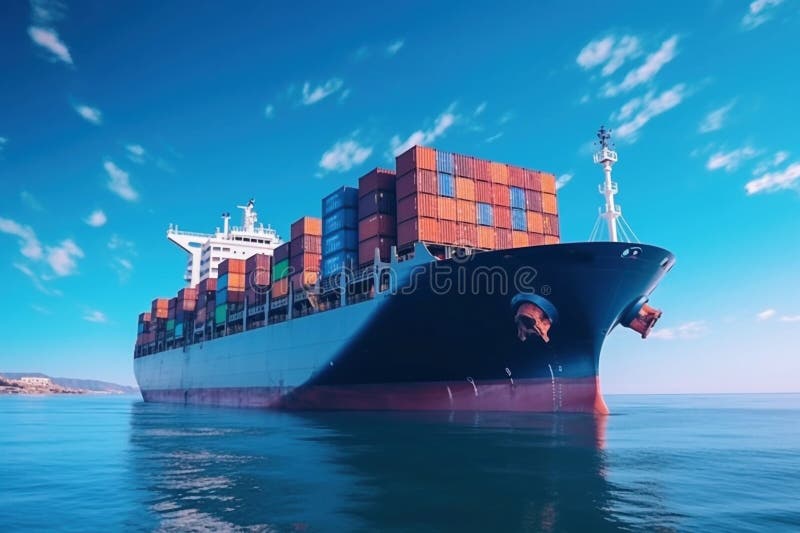 Transportation Logistics and Container Dock Cargo Yard with Cargo ...