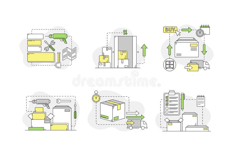 Transportation, Logistics, Distribution and Fast Delivery Set. Retail E ...