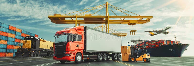 System Transport and Logistics Stock Illustration - Illustration of ...
