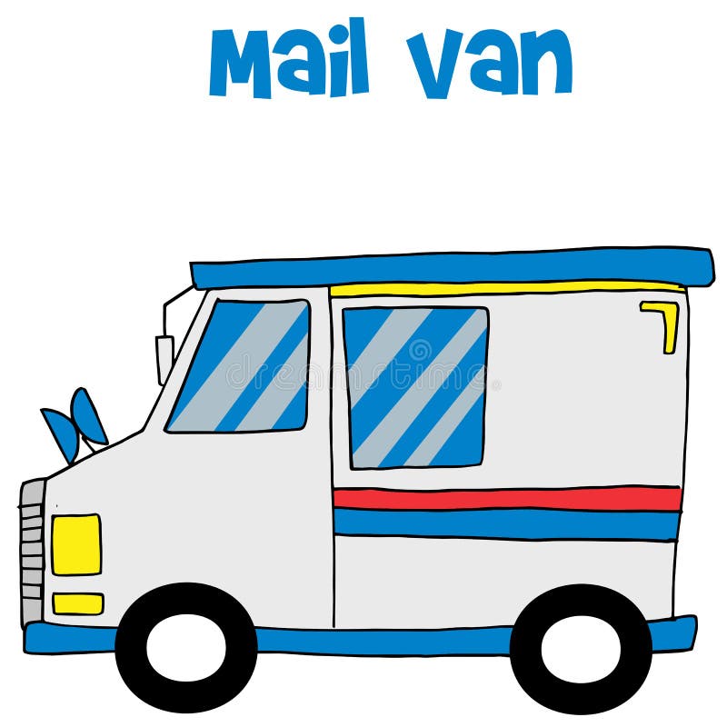 Transportation of Mail Van Collection Stock Vector - Illustration of ...