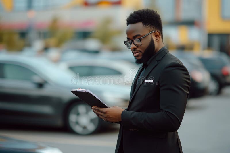 Transportation Manager Conducts Checklist in Parking Lot for Efficient ...