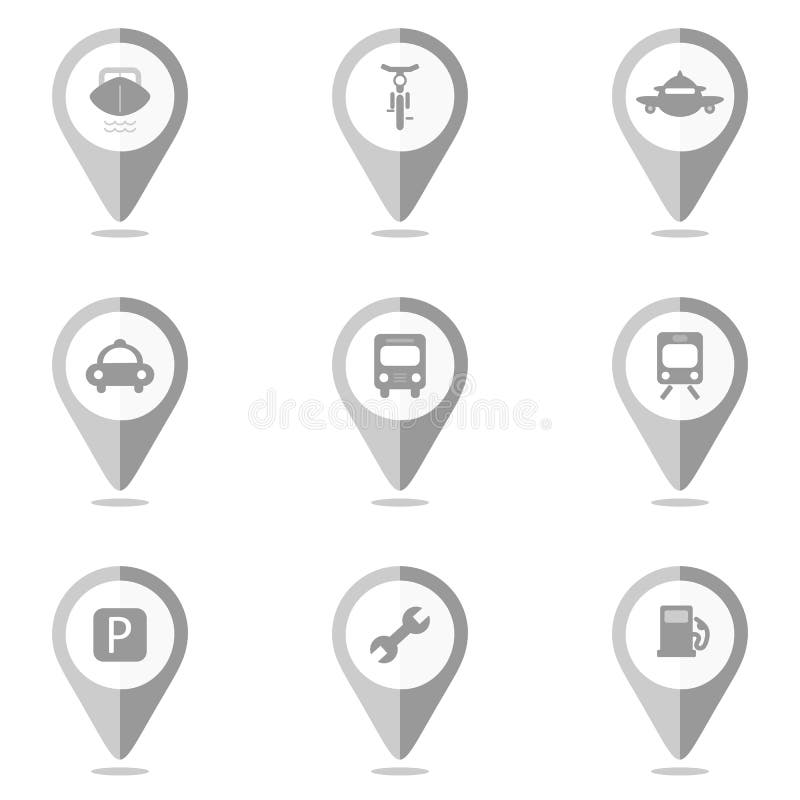 Transportation Mapping Pins Stock Illustration - Illustration of care ...