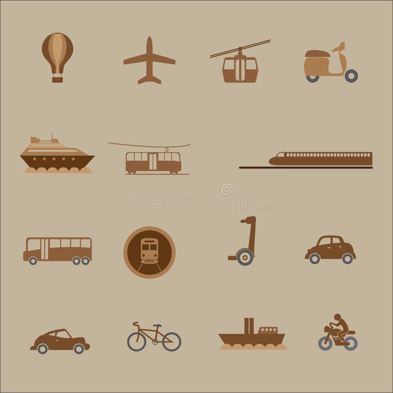 Transportation Mass and Private Icons Stock Vector - Illustration of ...