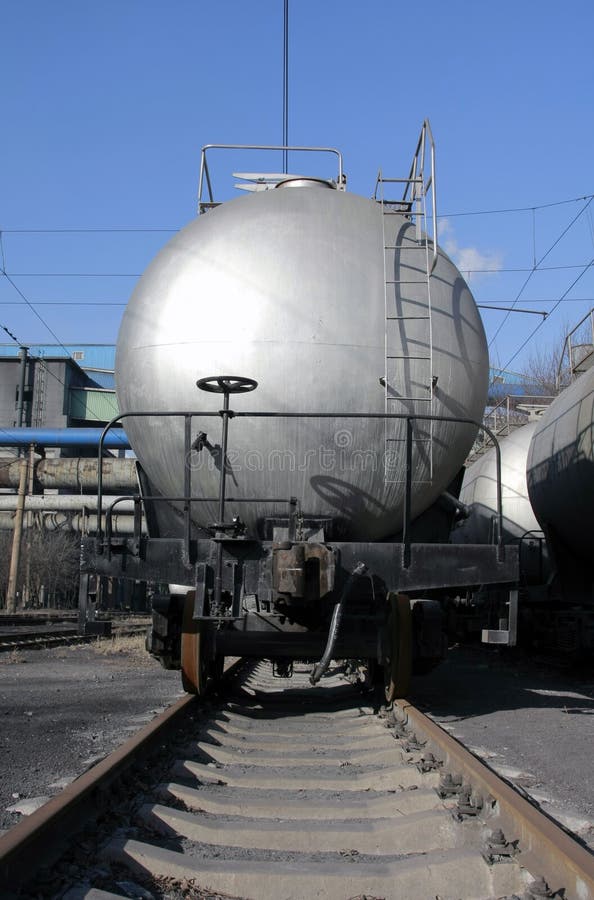 Transportation Oil Tanks by Rail Stock Image - Image of diesel ...
