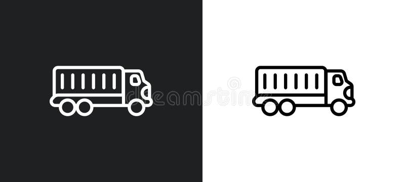 Transportation Outline Icon in White and Black Colors. Transportation ...