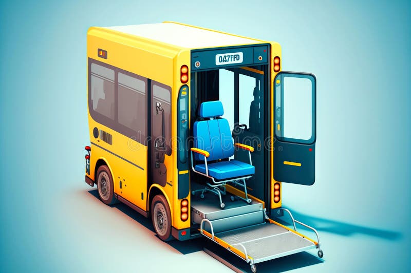 Transportation of People with Disabilities by Bus Stock Illustration ...